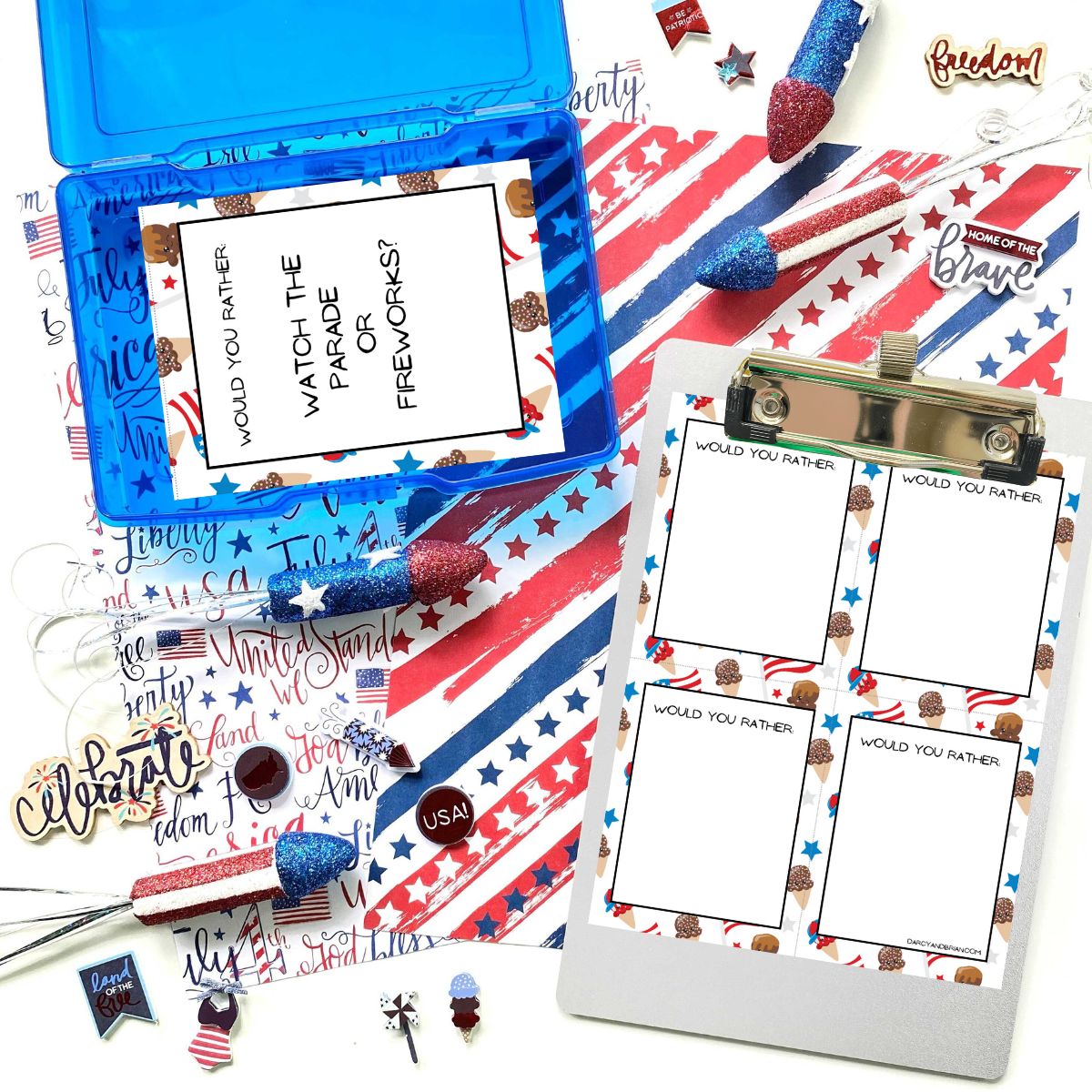4th of July Would You Rather Questions - Printable Games for Kids