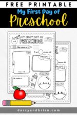 Free Printable My First Day of Preschool Worksheet
