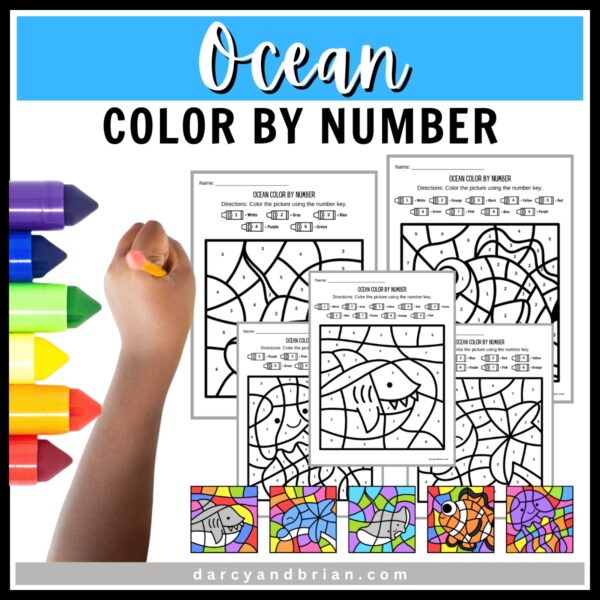 Free Printable Ocean Color By Number Worksheets