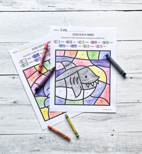 Free Printable Ocean Color By Number Worksheets