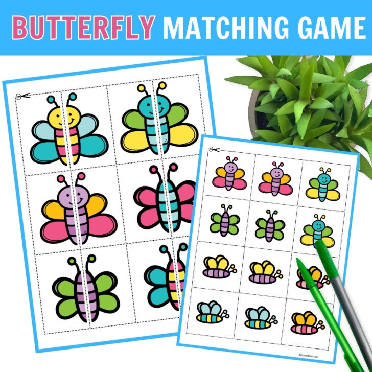Butterfly Matching Game Printable For Preschoolers