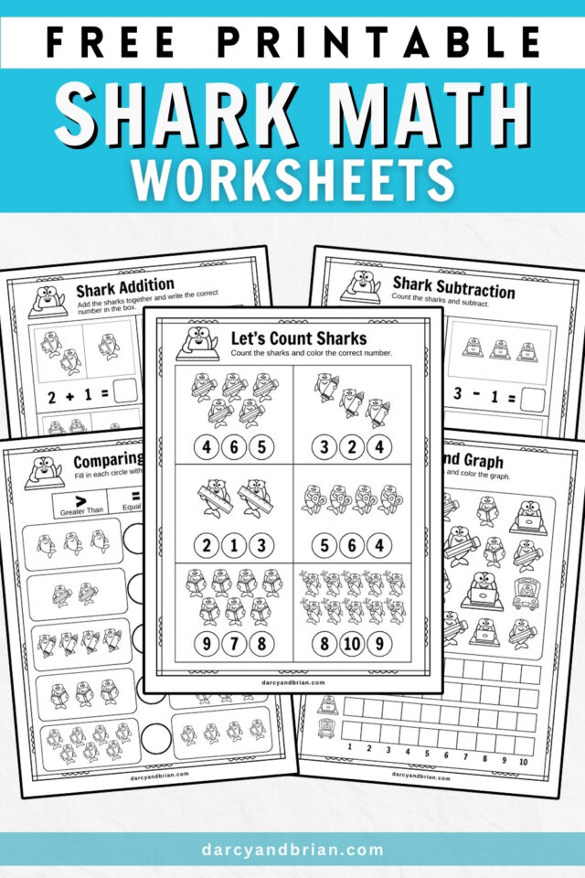 Free Printable Shark Math Worksheets | Preschool & Kindergarten