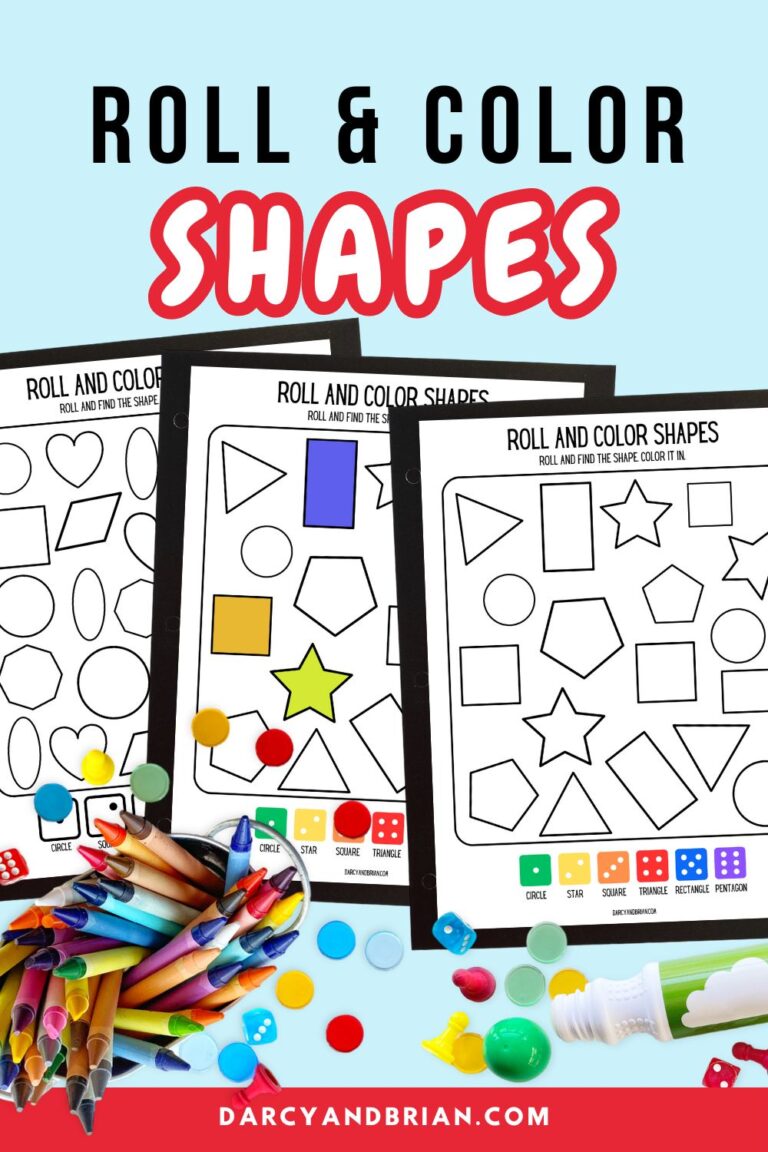 Roll and Color Shapes: Fun Printable Math Activity for Preschoolers