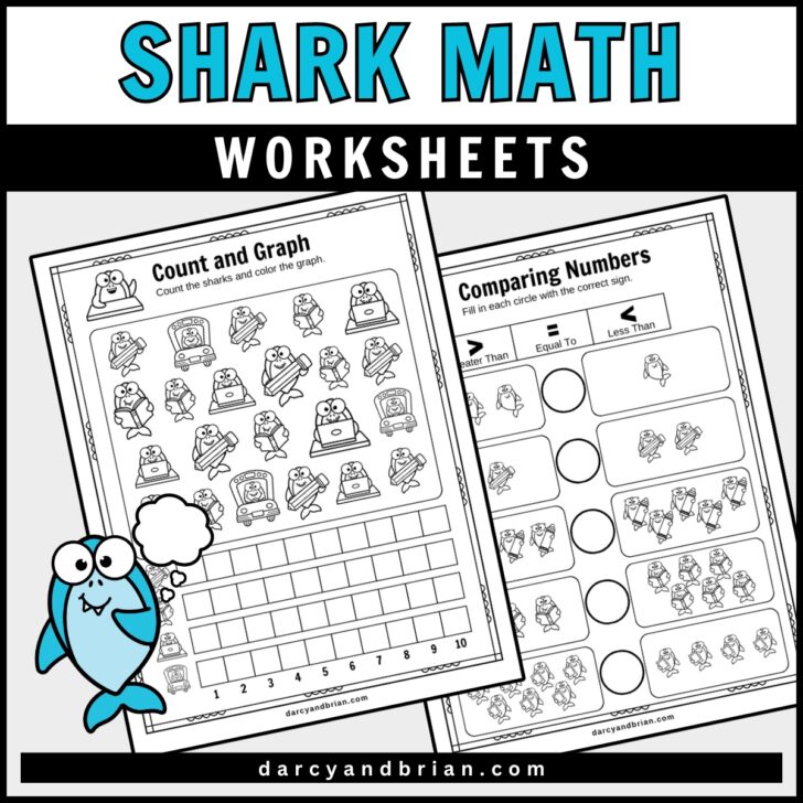 Free Printable Shark Math Worksheets | Preschool & Kindergarten