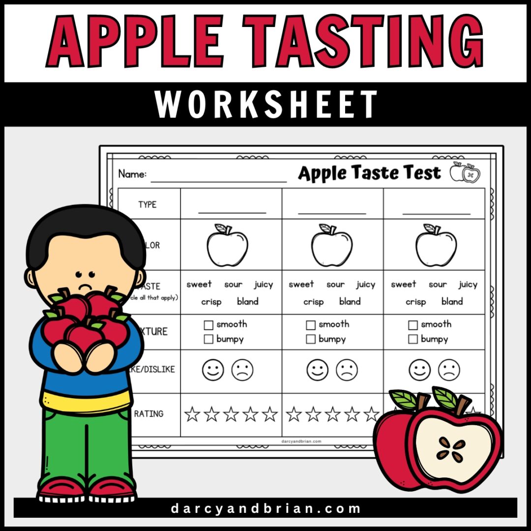 Apple Tasting Worksheet for Kids