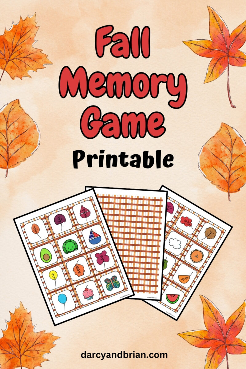 Fall Memory Game Printable for Kids