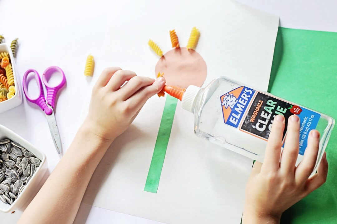 Easy Pasta Sunflower Craft Idea for Kids