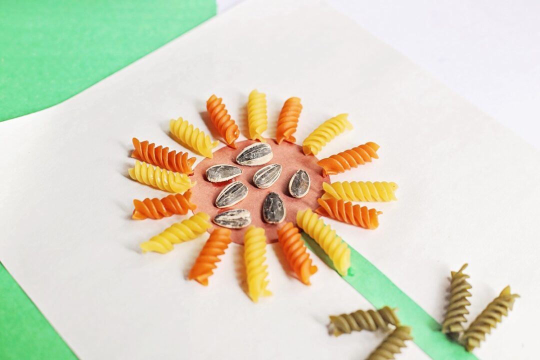 Easy Pasta Sunflower Craft Idea for Kids
