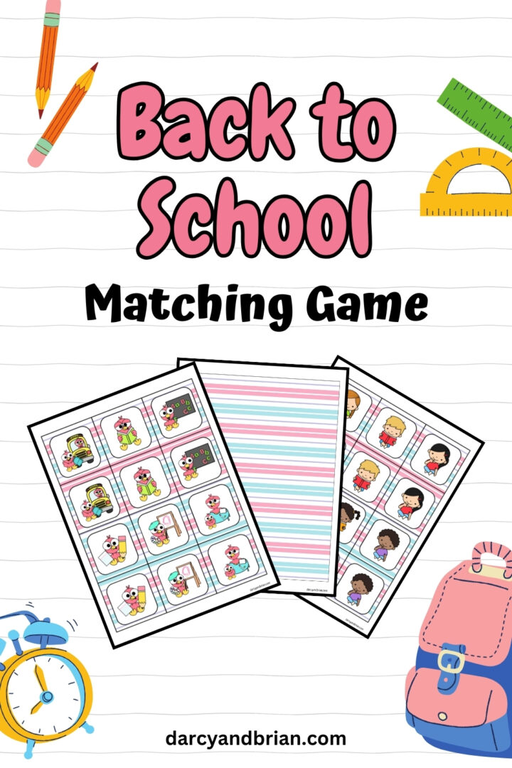 Back to School Matching Game | Free Preschool Printable