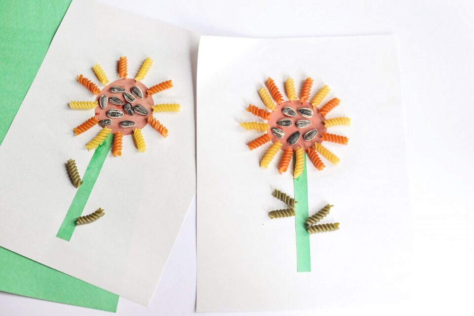 Easy Pasta Sunflower Craft Idea for Kids