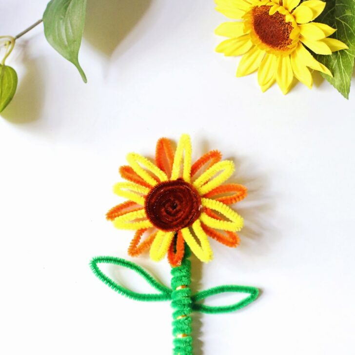 Pipe Cleaner Sunflower Craft for Kids
