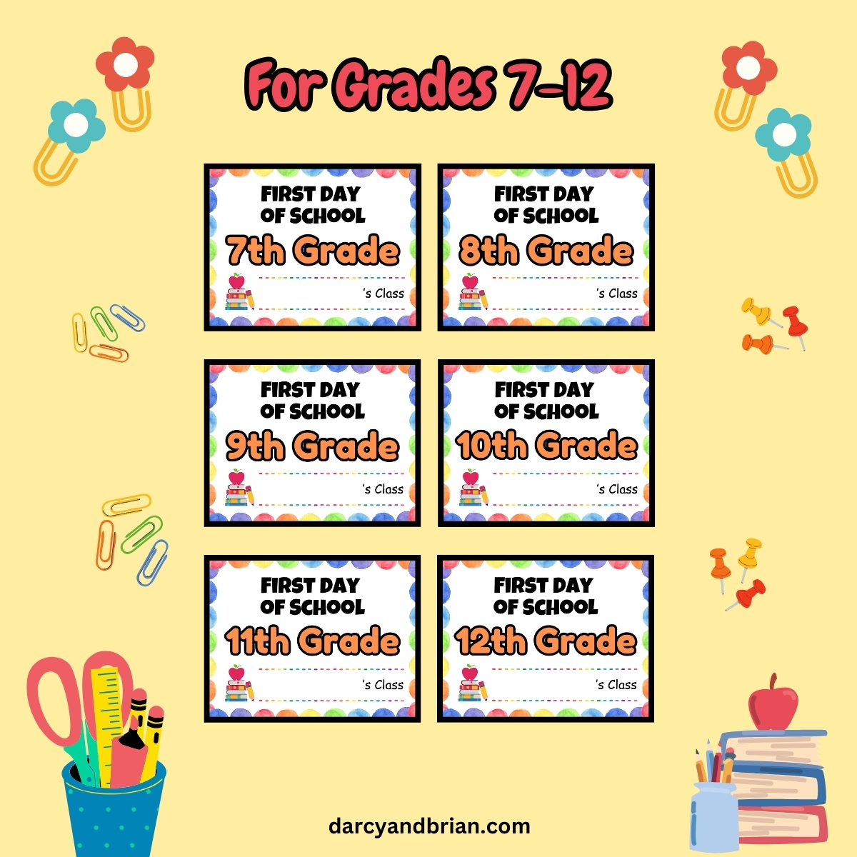 Printable Teacher First Day of School Sign