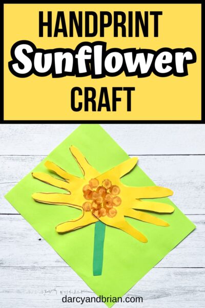 Easy Handprint Sunflower Craft for Preschoolers