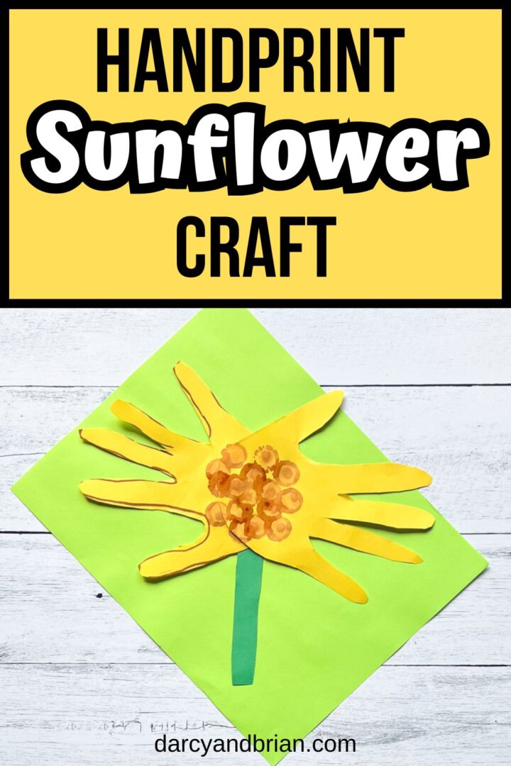 Easy Handprint Sunflower Craft for Preschoolers
