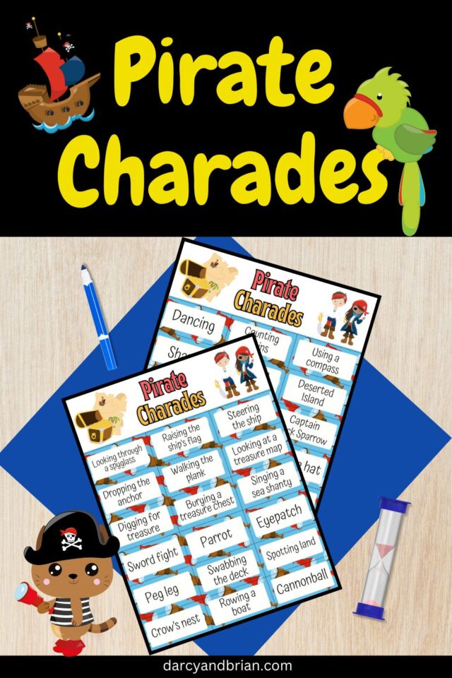 Pirate Charades - Fun Interactive Printable Game for Kids