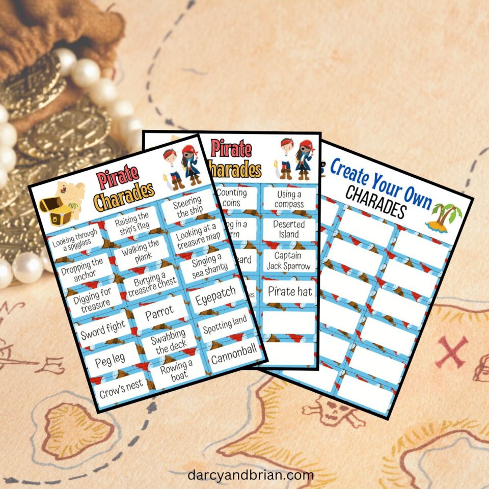 Pirate Charades - Fun Interactive Printable Game for Kids