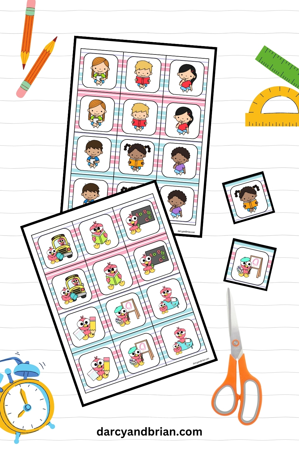 Back to School Matching Game | Free Preschool Printable