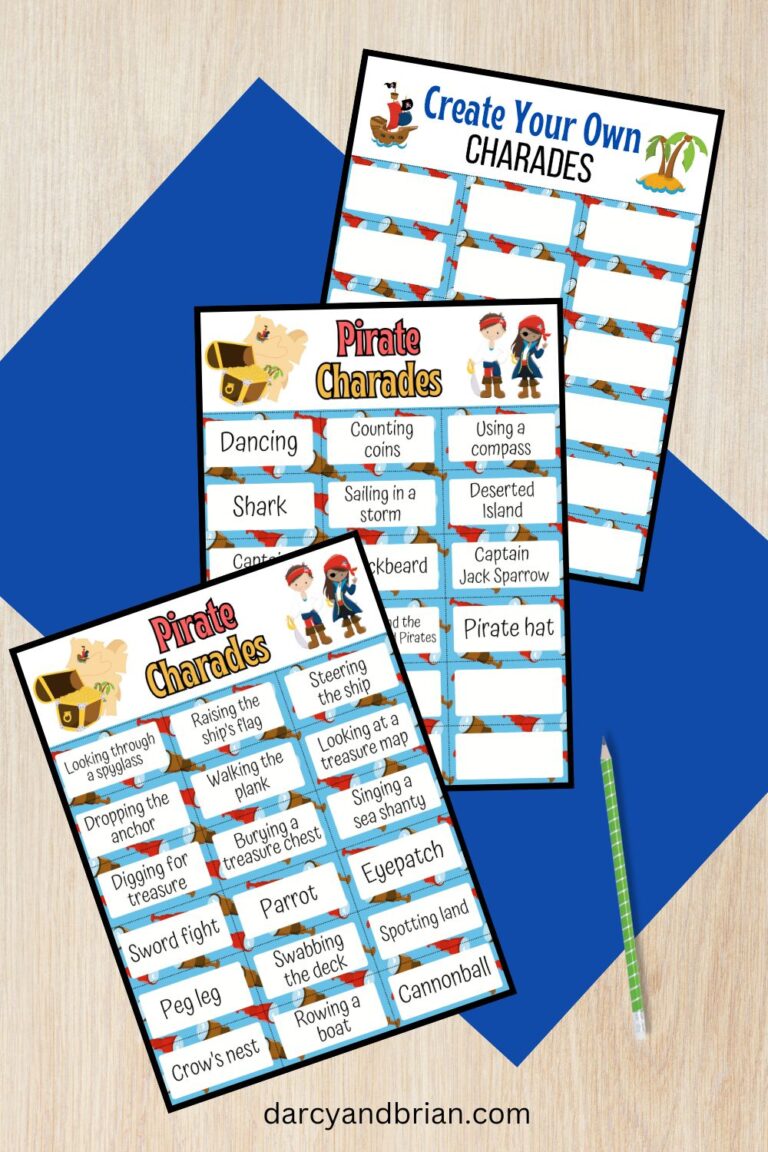 Pirate Charades - Fun Interactive Printable Game for Kids