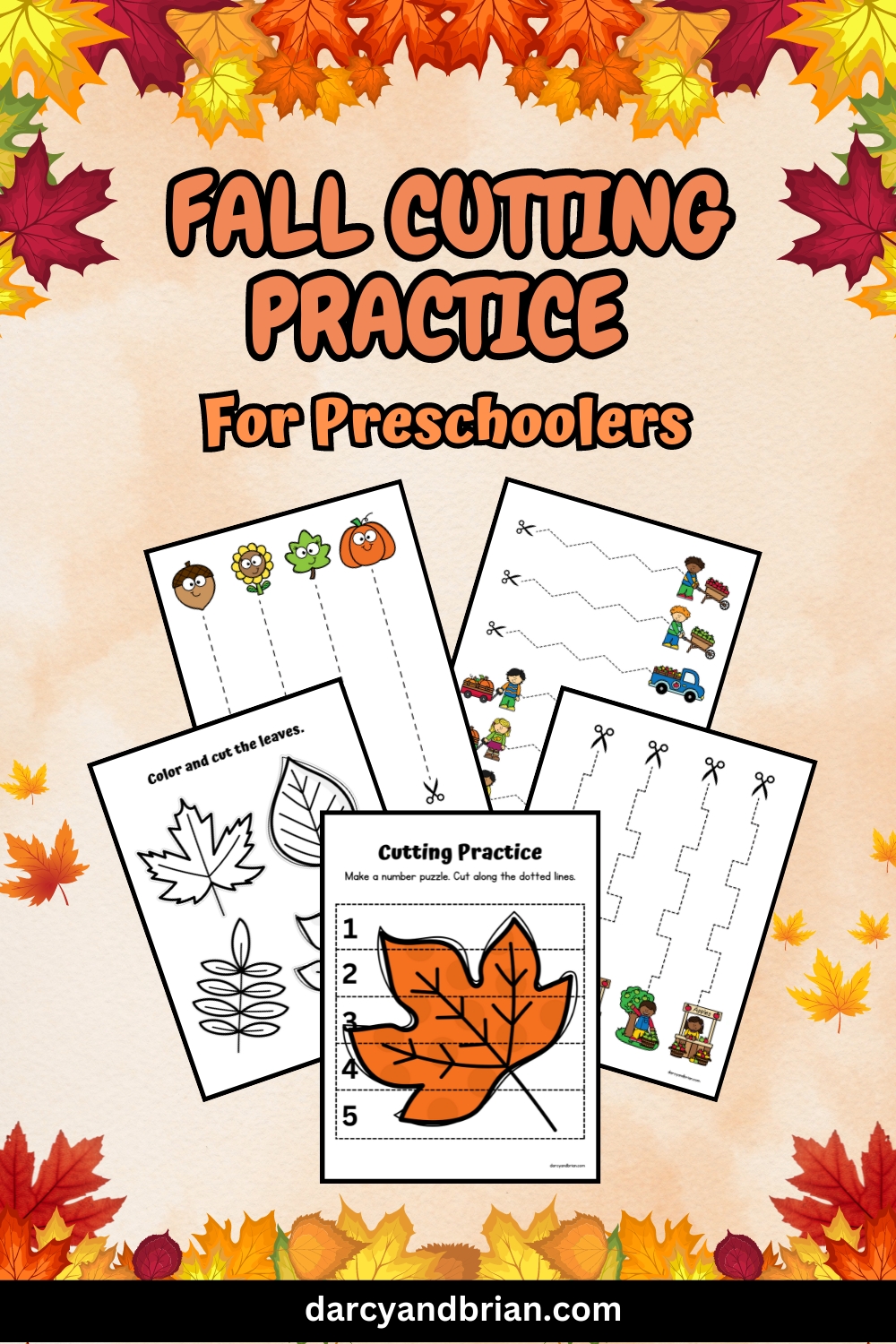 Fall Cutting Practice For Preschoolers