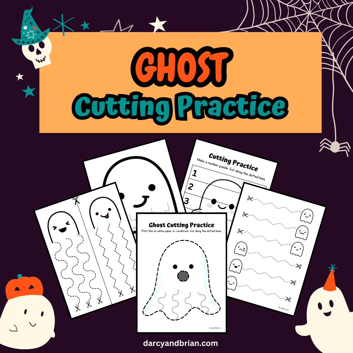 Ghost Cutting Practice Worksheets