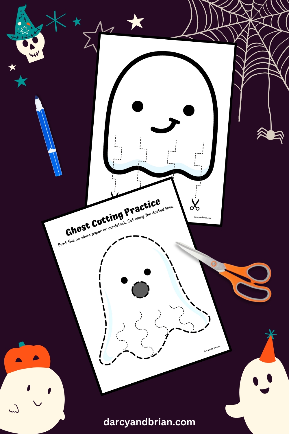 Ghost Cutting Practice Worksheets