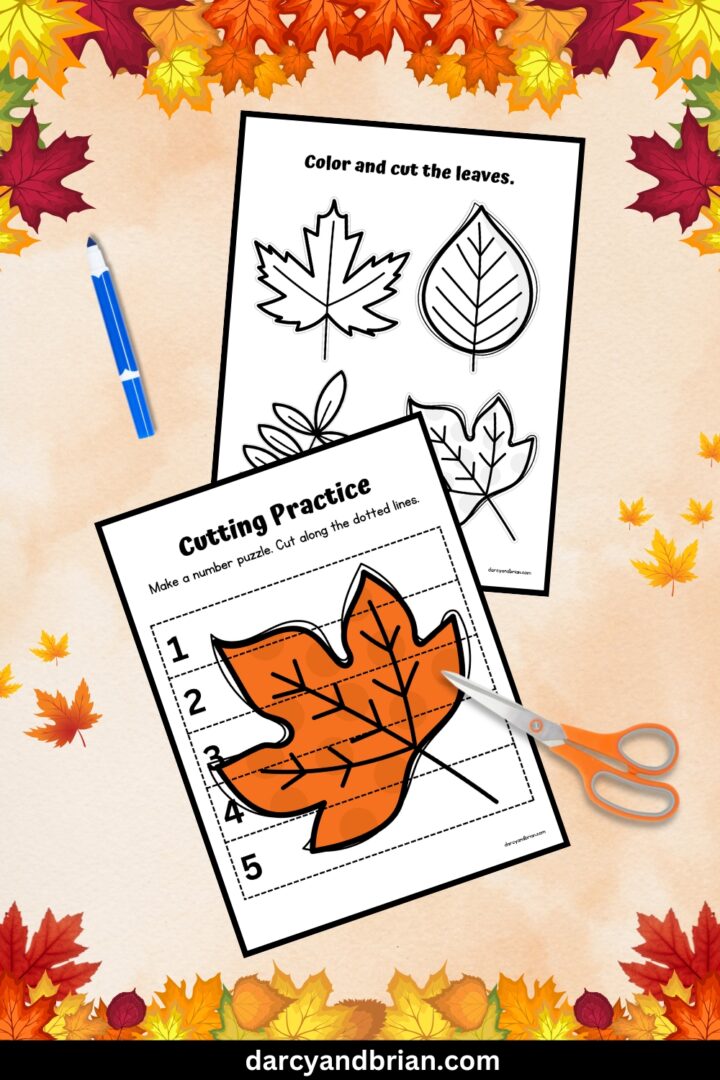 Fall Cutting Practice For Preschoolers