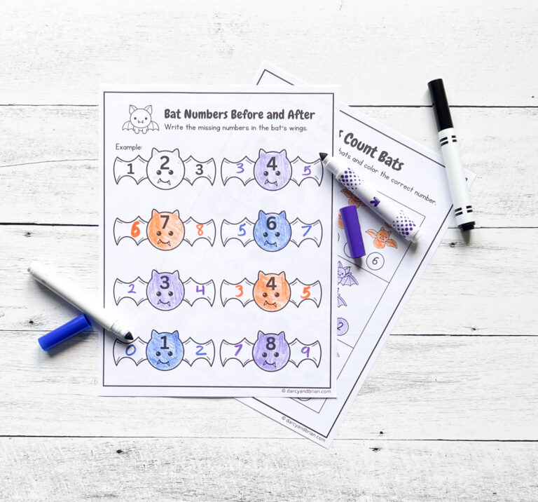 Bat Math Worksheets For Preschoolers