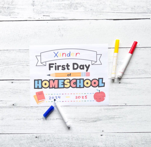 Free Printable First Day of Homeschool Sign