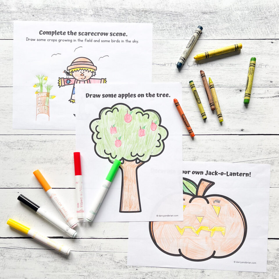 Printable Fall Drawing Prompts for Kids