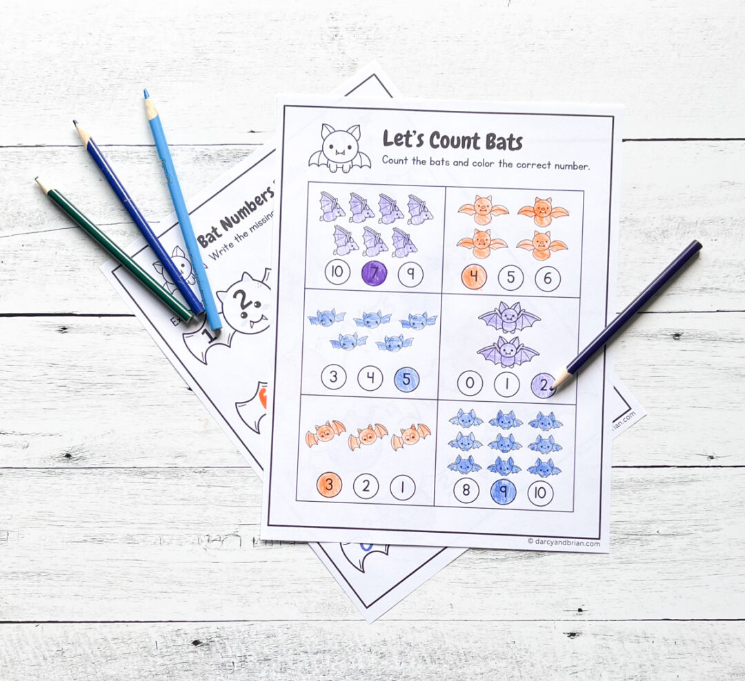 Bat Math Worksheets For Preschoolers
