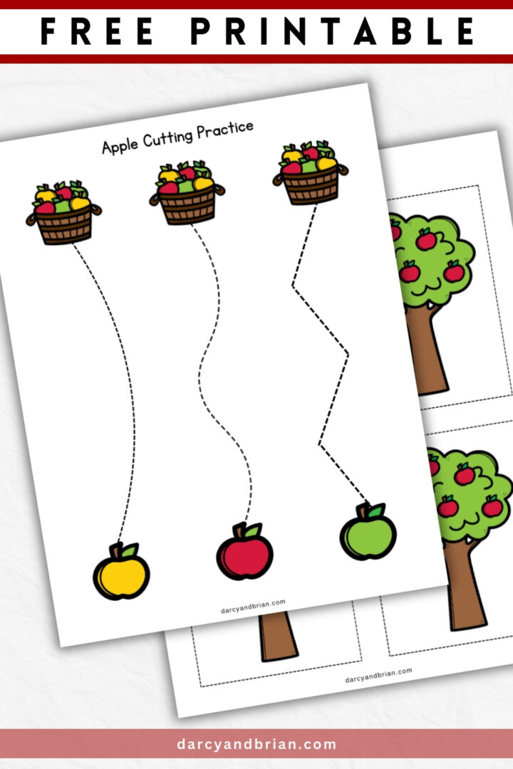 Apple Cutting Worksheet | Printable Fine Motor Activity