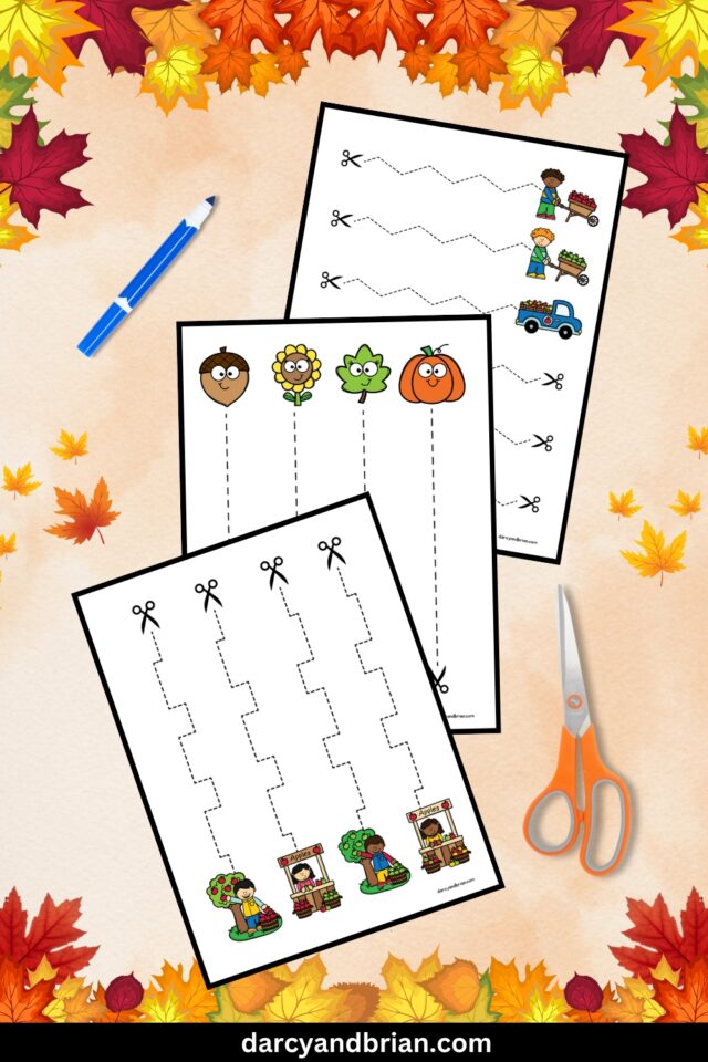 Fall Cutting Practice For Preschoolers
