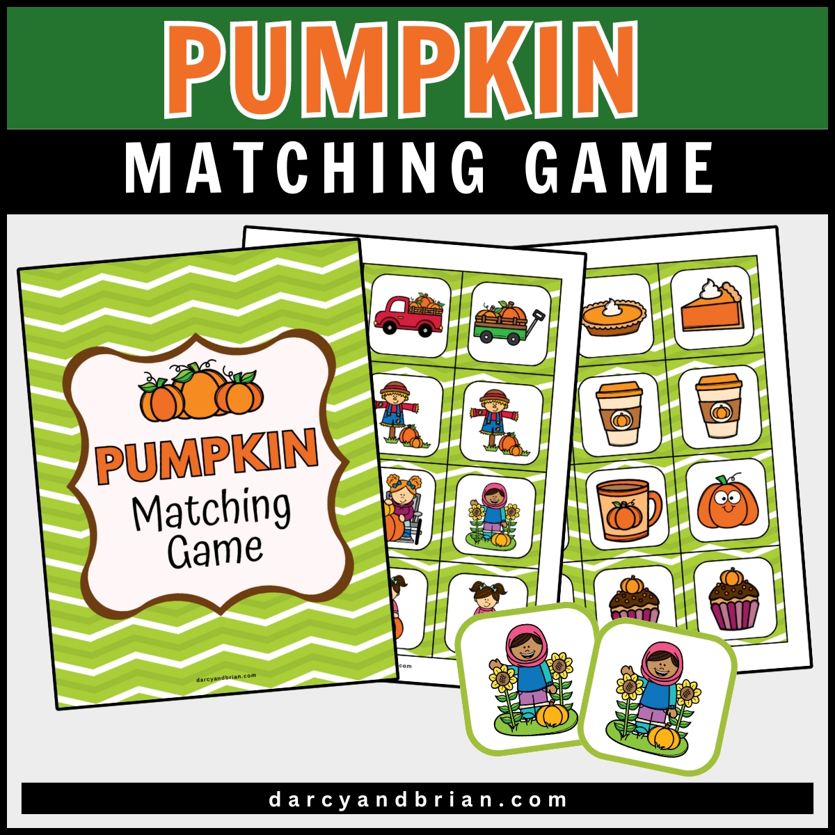 Printable Pumpkin Matching Game for Kids