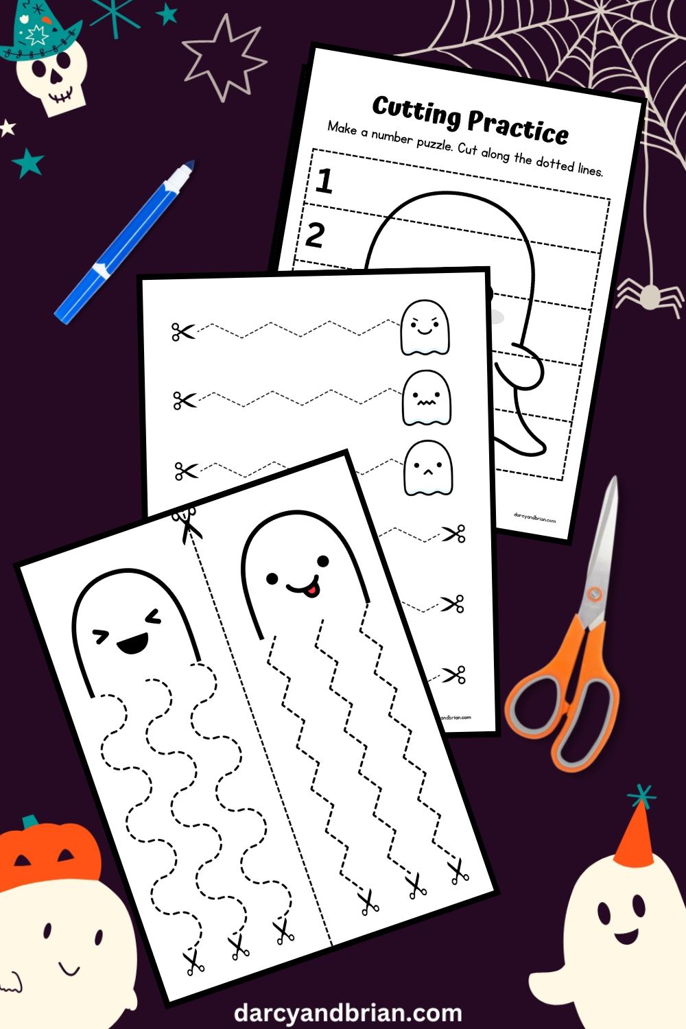 Ghost Cutting Practice Worksheets