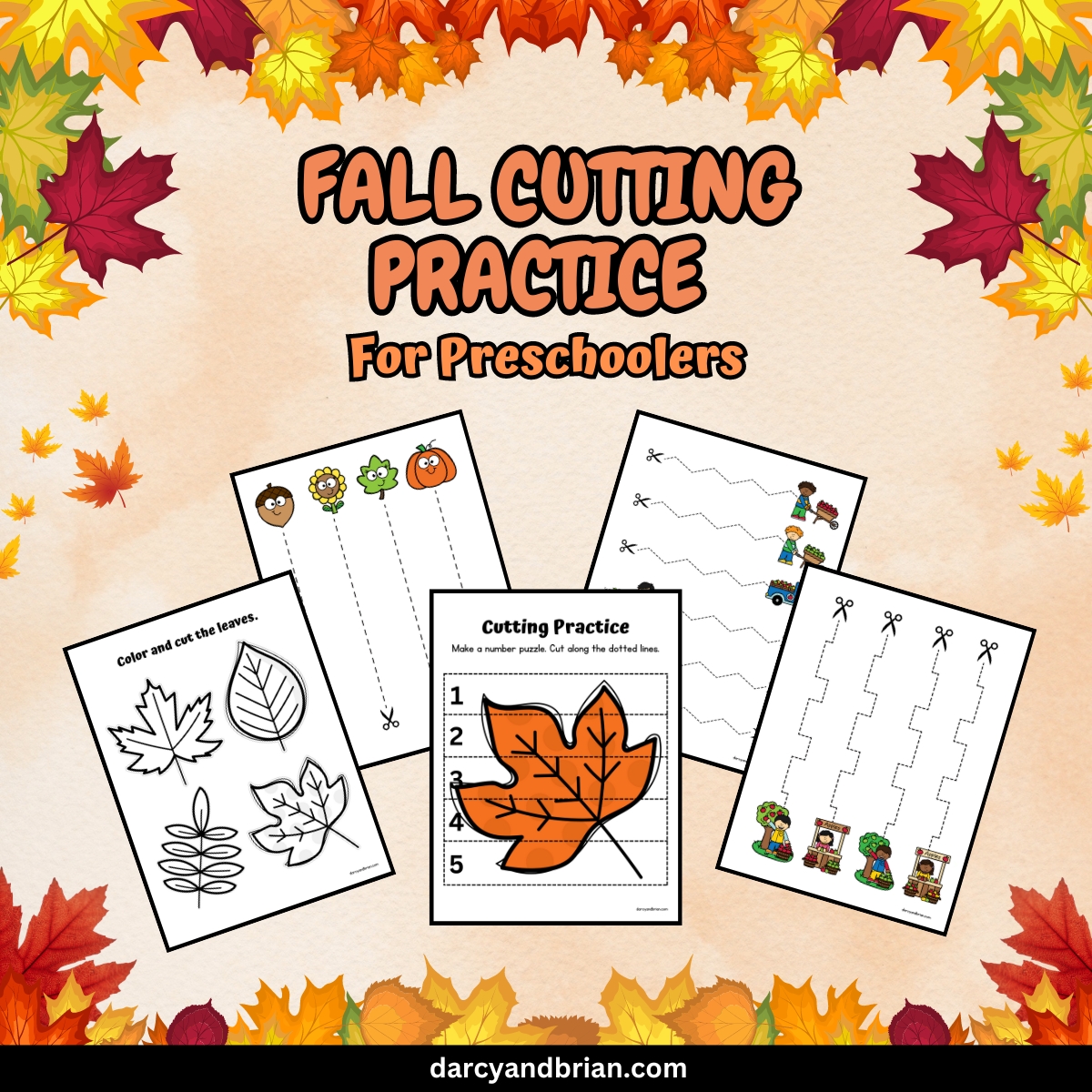 Fall Cutting Practice For Preschoolers
