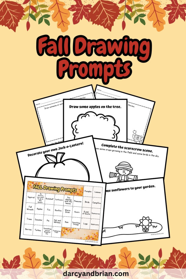 Printable Fall Drawing Prompts for Kids