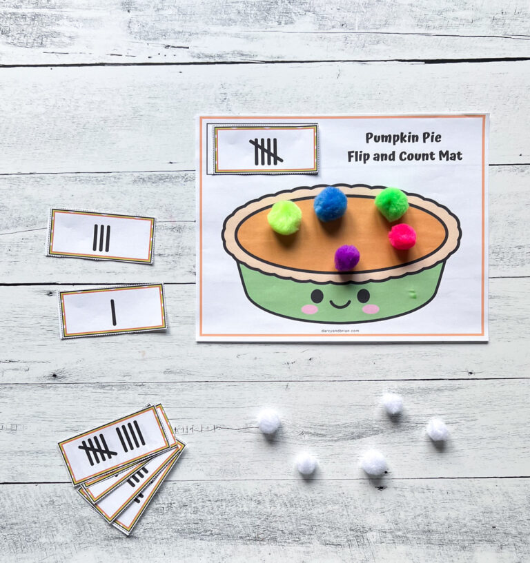 Printable Pumpkin Pie Counting Activity for Kids