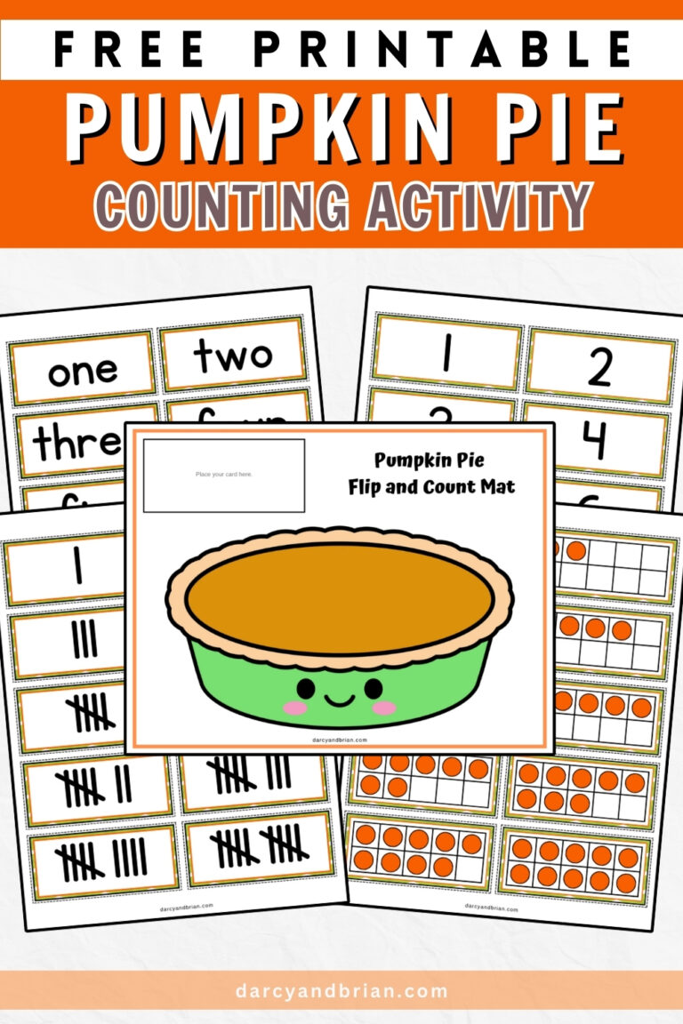 Printable Pumpkin Pie Counting Activity for Kids
