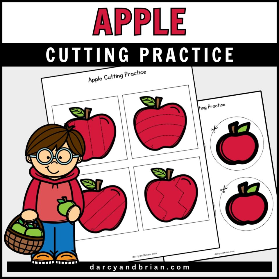 Apple Cutting Worksheet | Printable Fine Motor Activity