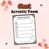 Ghost Acrostic Poem Printable Worksheet