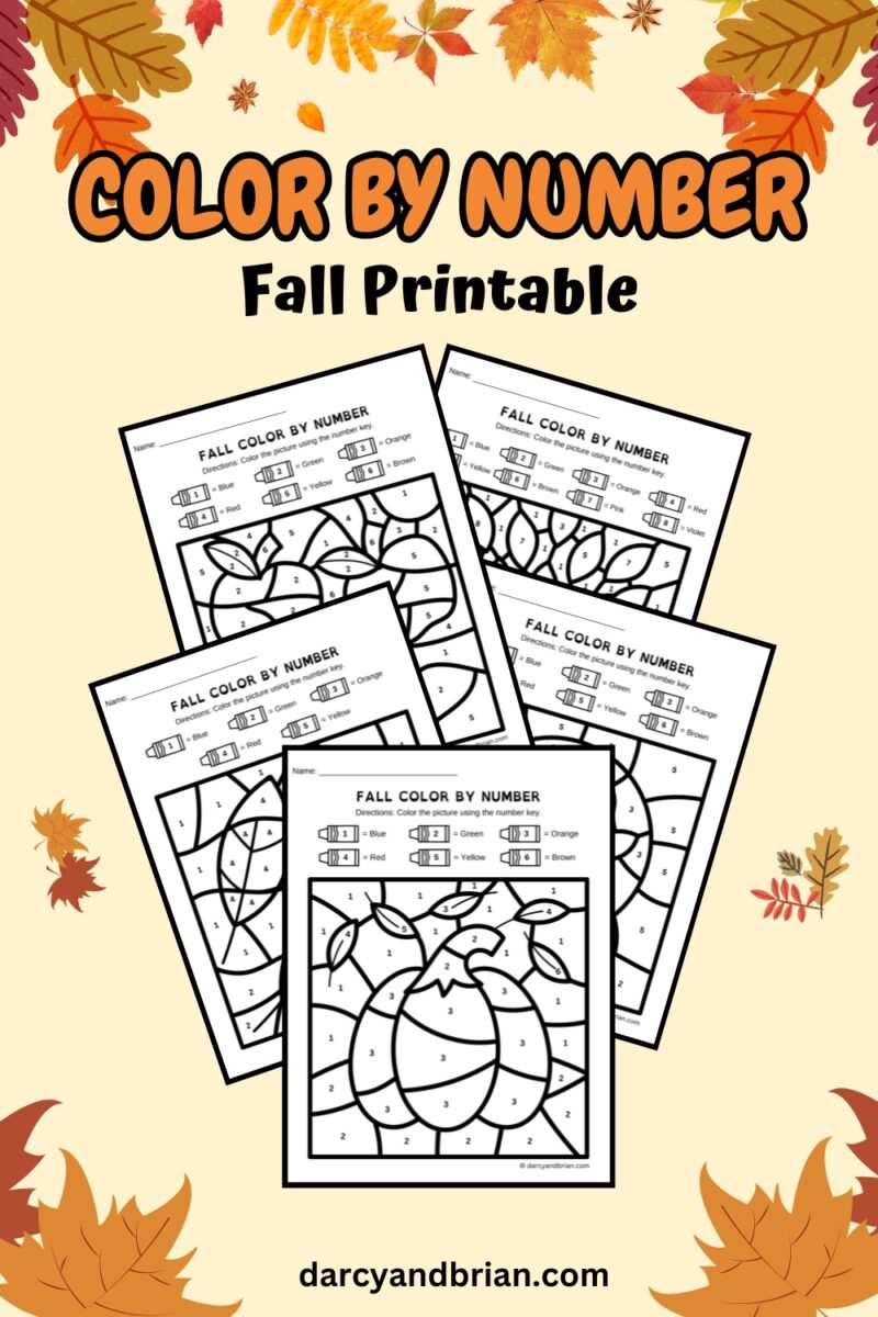 Color By Number Fall Printable Worksheets
