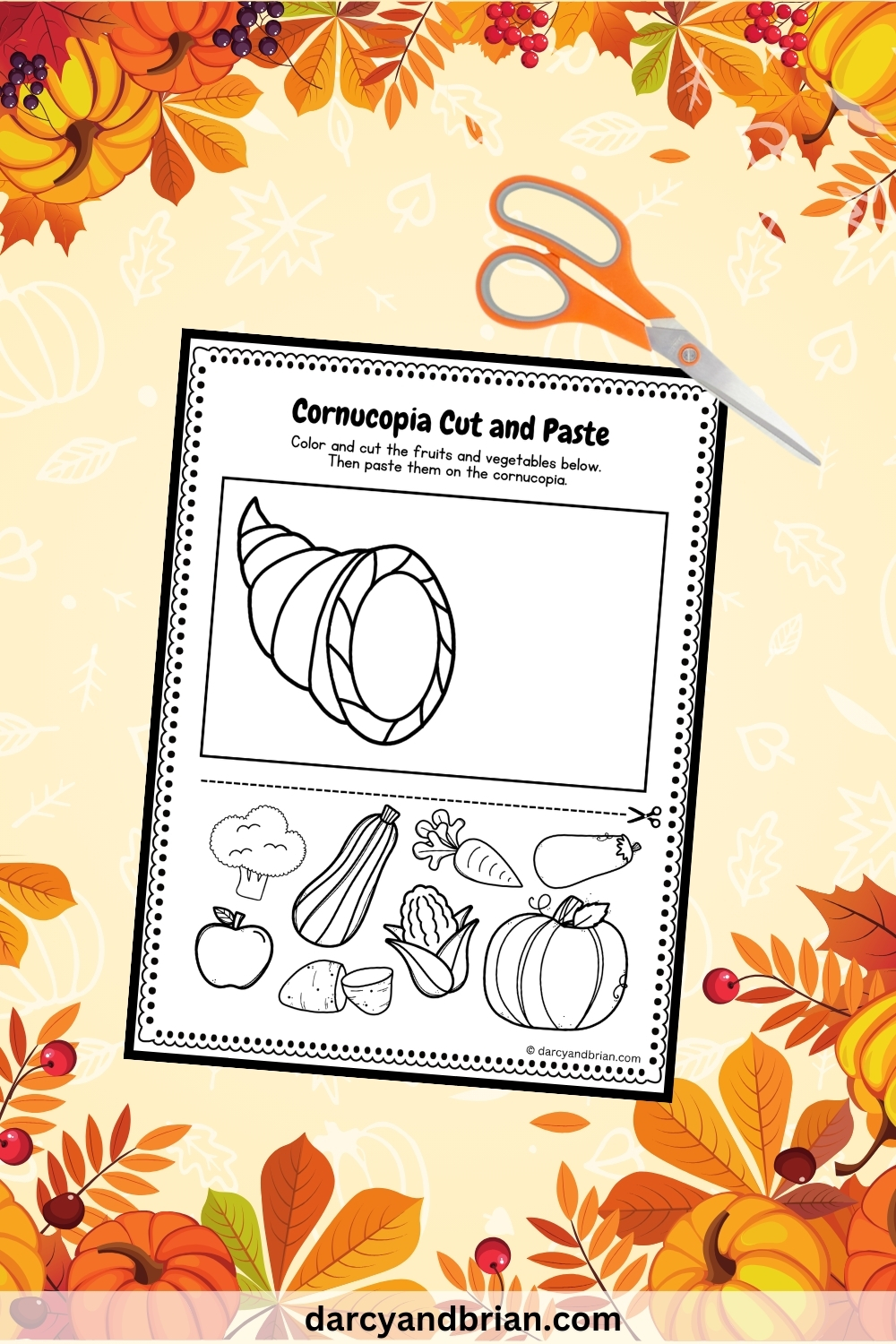Cornucopia Cut And Paste Printables