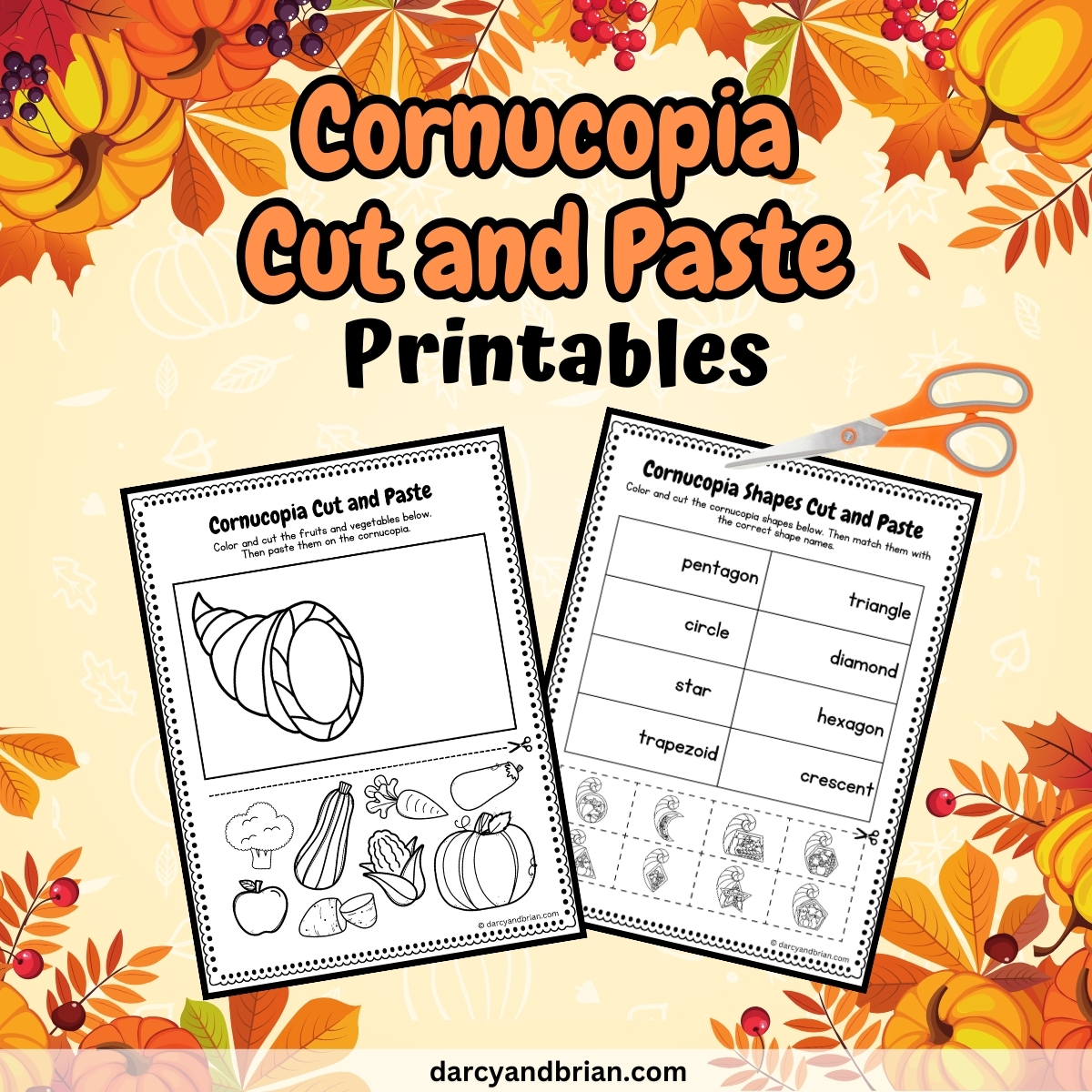 Cornucopia Cut And Paste Printables