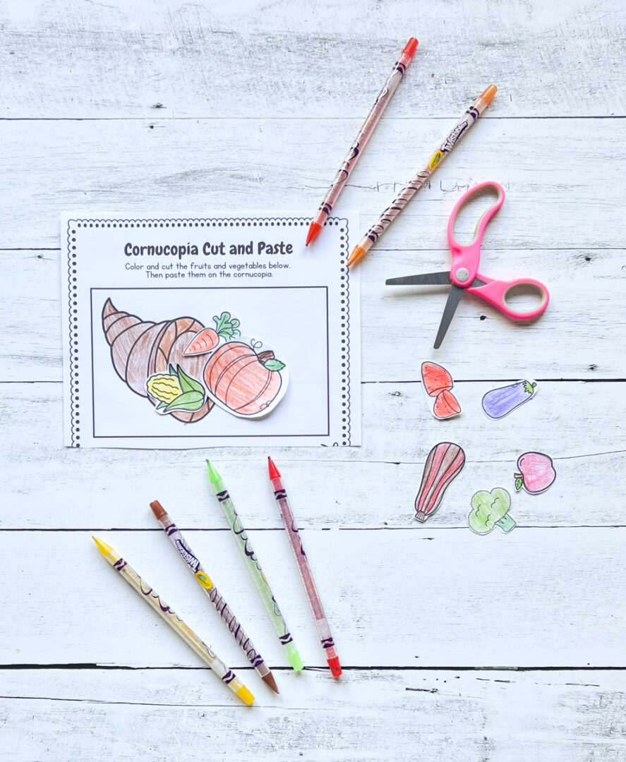 Cornucopia Cut And Paste Printables