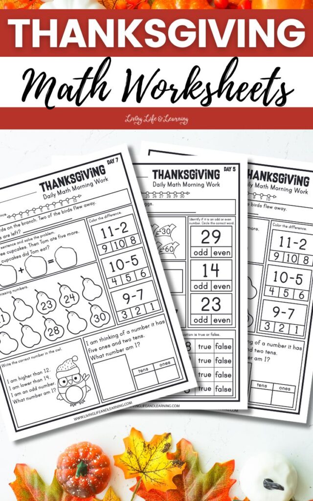 Free Thanksgiving Worksheets for Kids