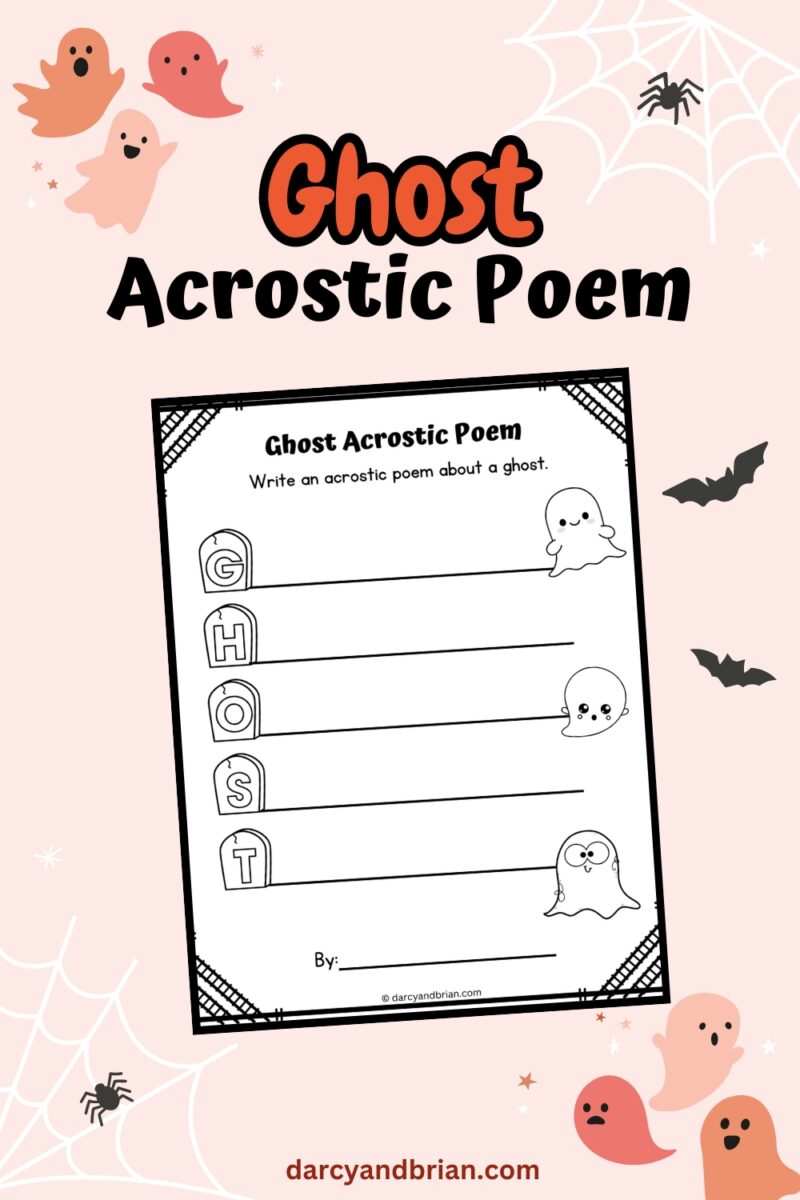 Ghost Acrostic Poem Printable Worksheet