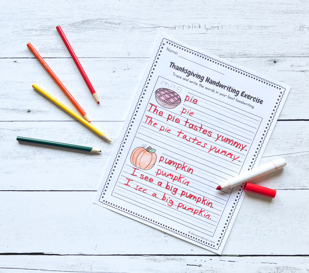 Thanksgiving Handwriting Worksheets
