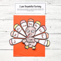 I Am Thankful Turkey Printable Craft Activity