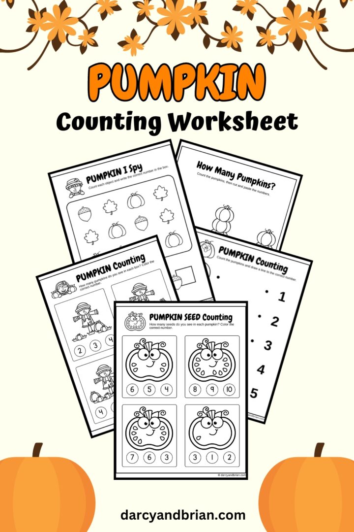 Pumpkin Counting Worksheet For Preschoolers