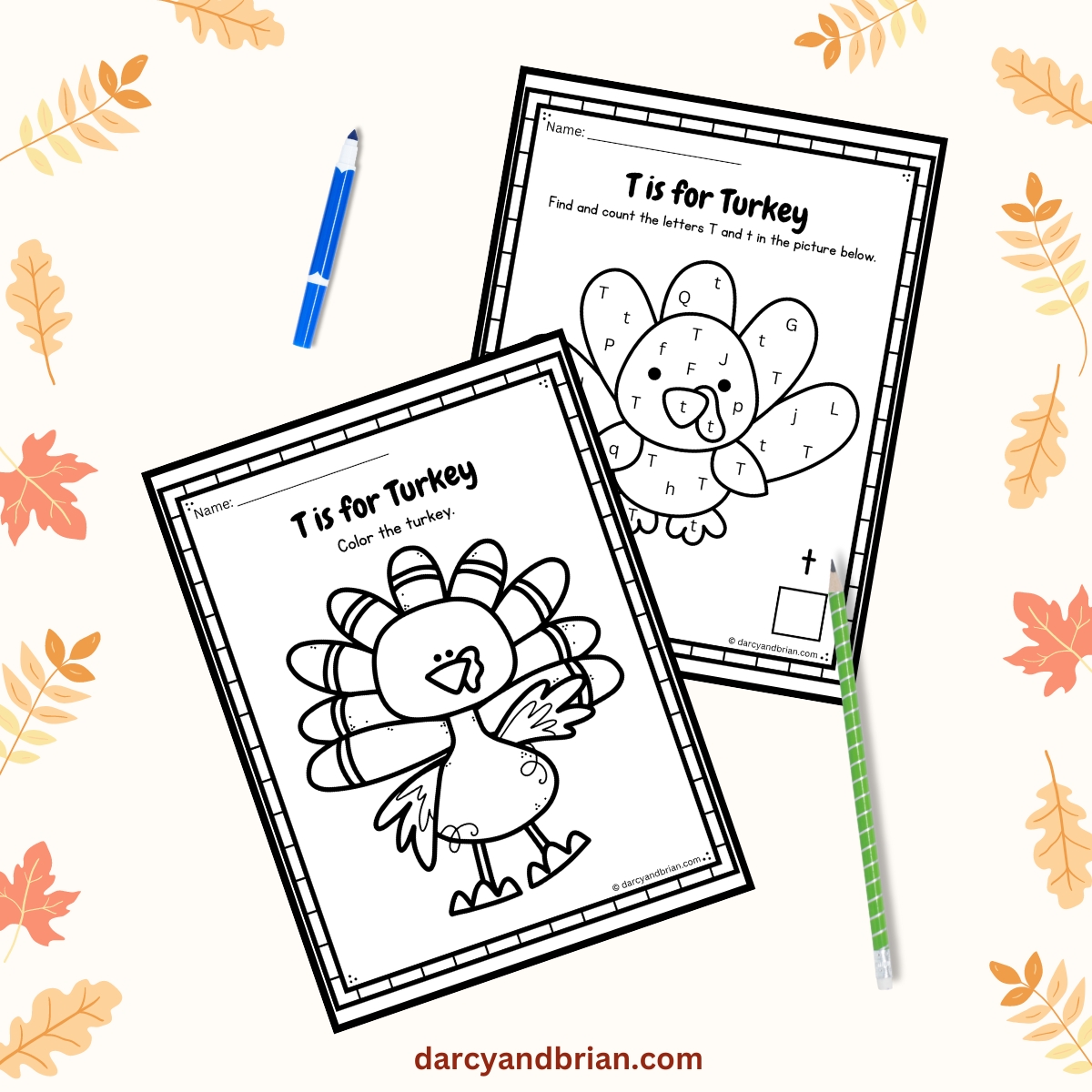 T Is For Turkey Worksheet